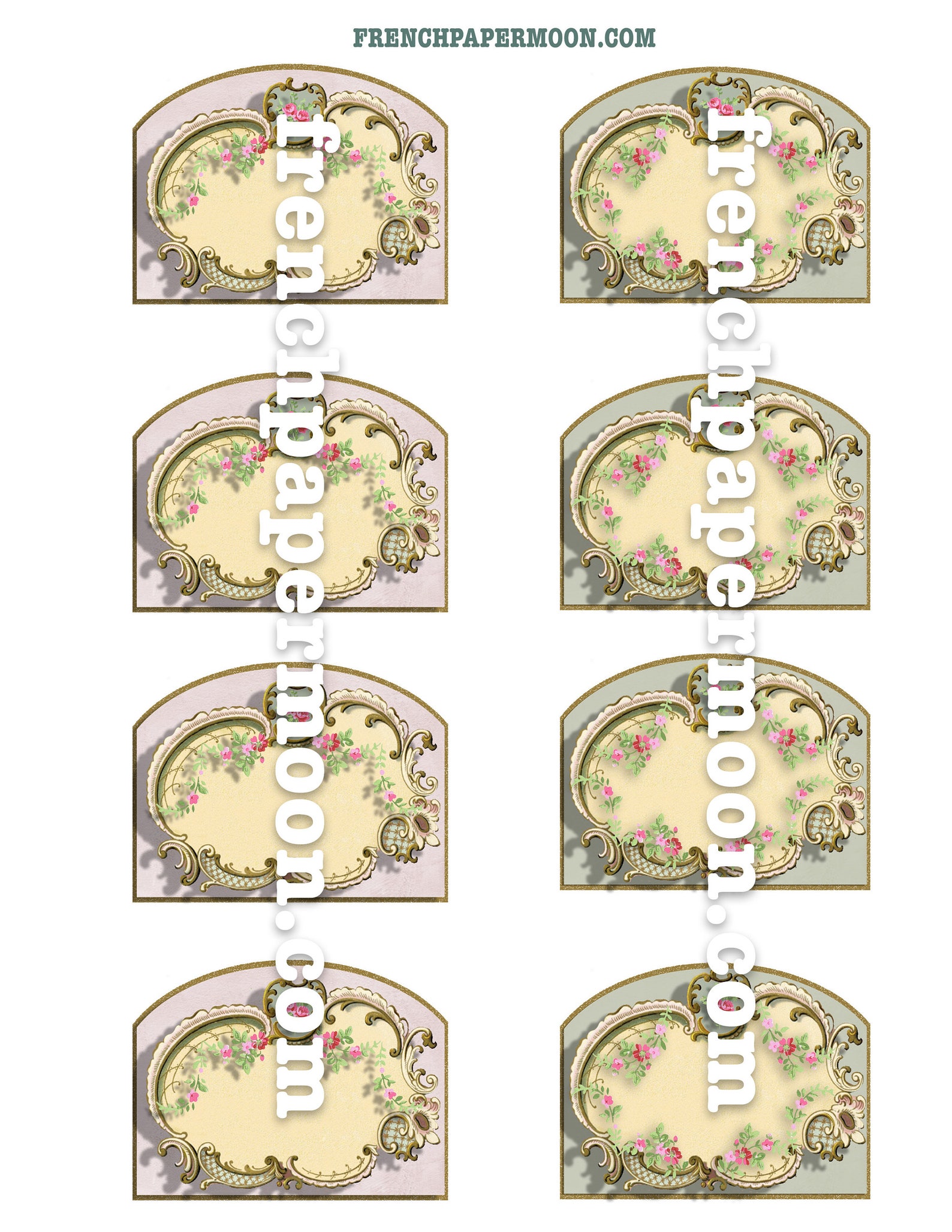 Victorian Frame Vintage Rose Blank LABEL Printable TAG Shabby | Etsy