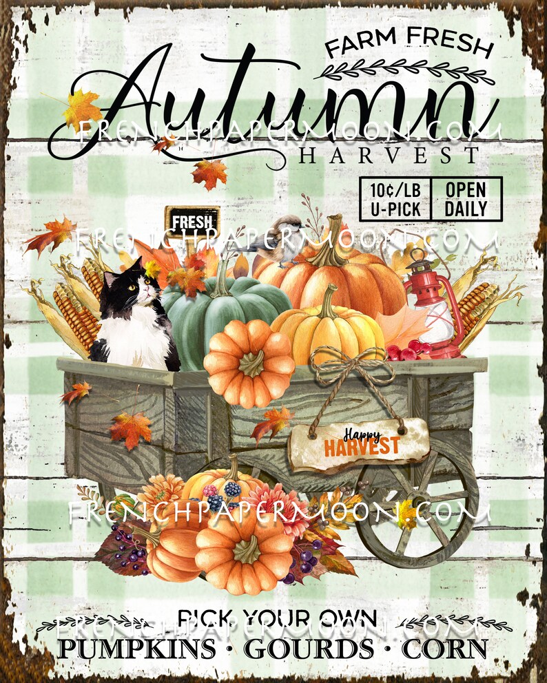 Autumn Harvest Pumpkin Wagon Fall Farmhouse Market DIY Fall - Etsy