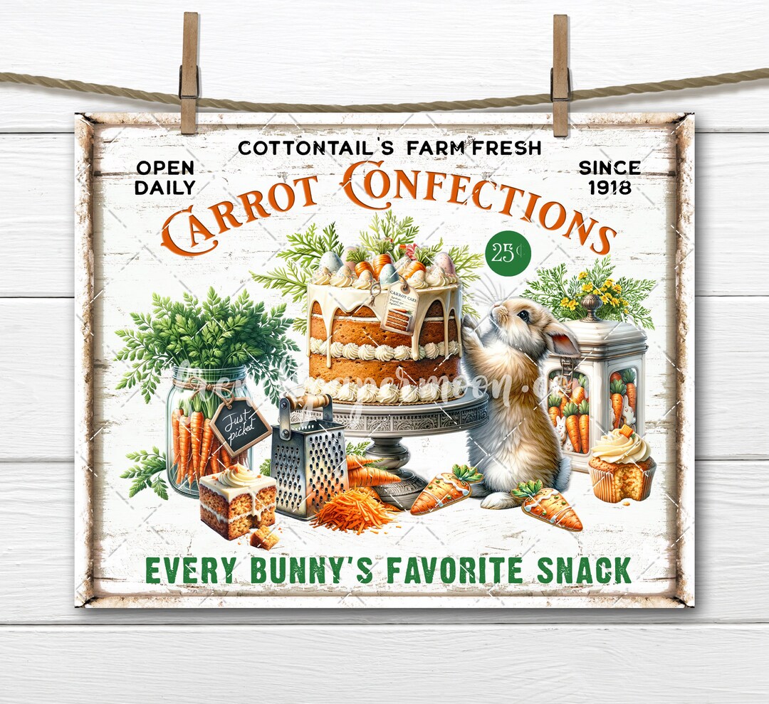 Cottontail Easter Bakery Bunny Carrot Cake Confectionary Digital PNG ...