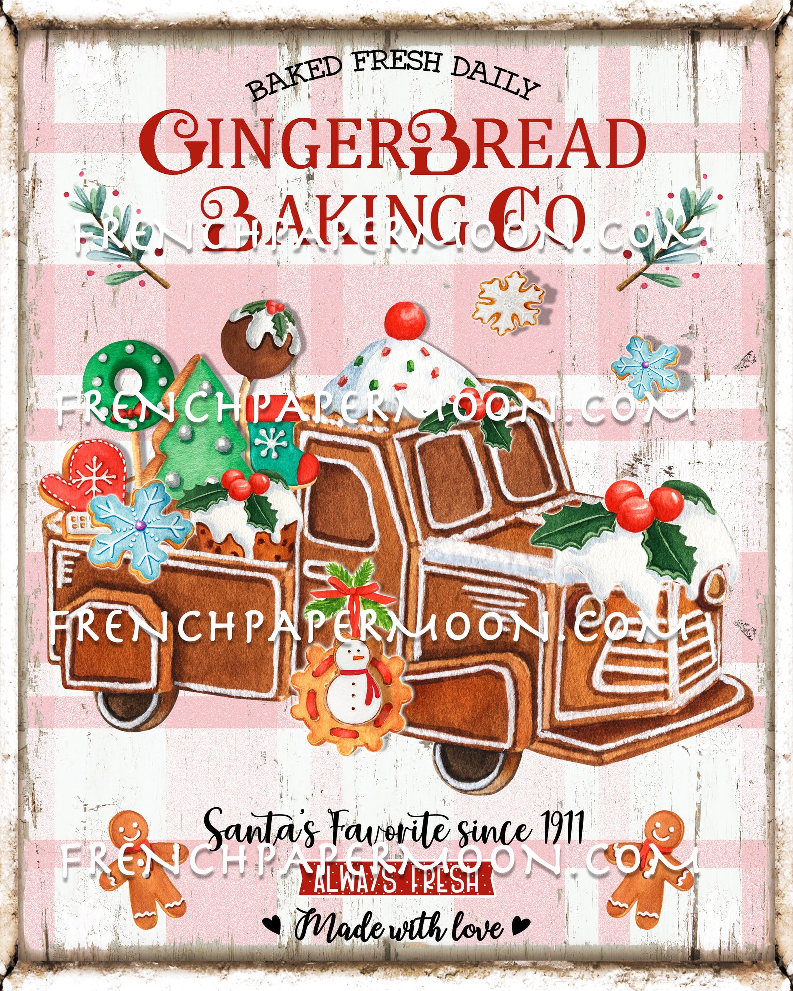 Gingerbread Truck Christmas Bakery Gingerbread Cookies Santa - Etsy