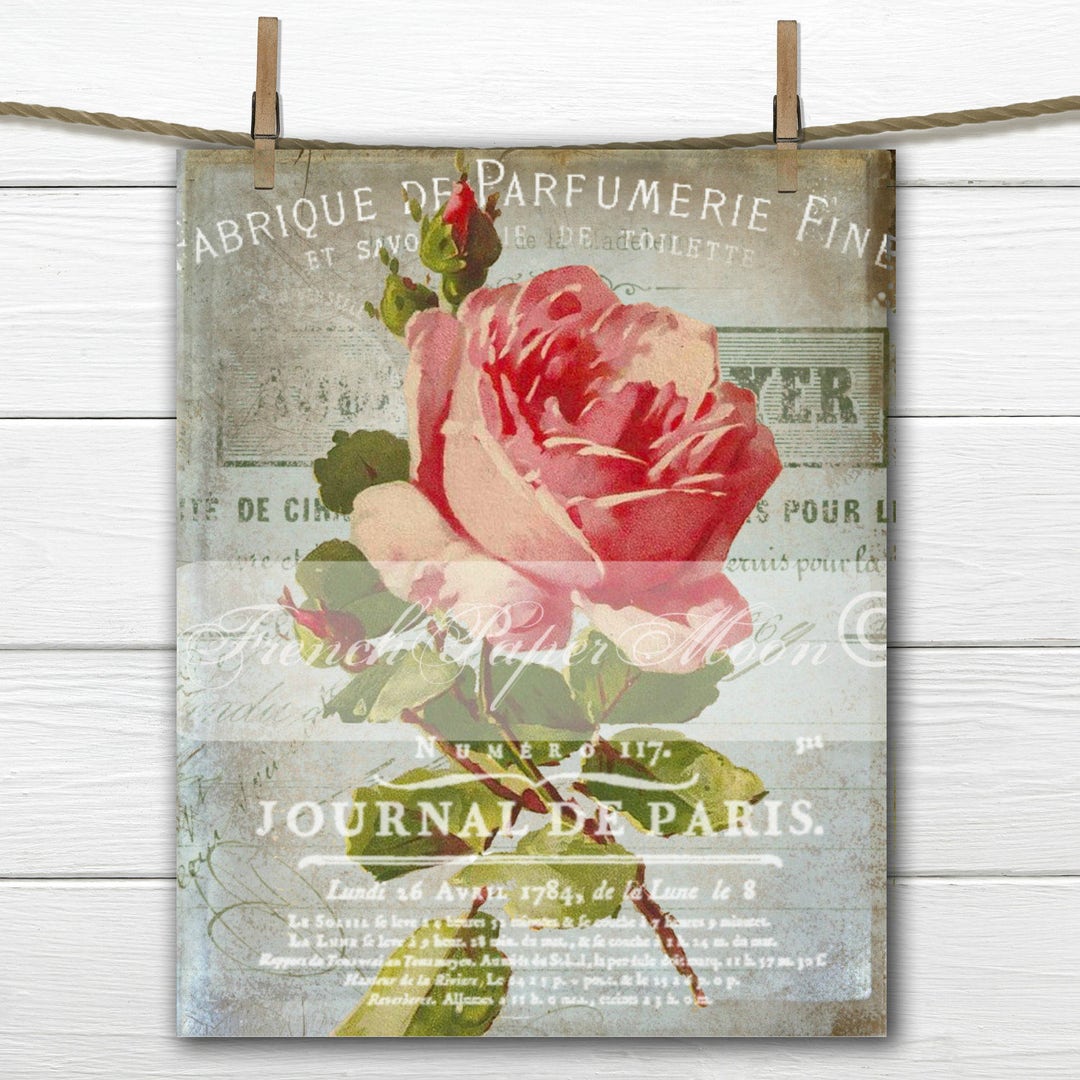 Digital Victorian Rose Collage, French Graphics, Catherine Klein, Large ...