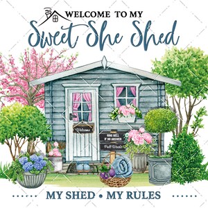 Cute She Shed DIY Sign, Garden Shed, Garden Cottage, Garden Lover Gift ...