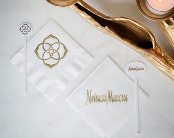 Custom Logo Cocktail Napkins | Etsy