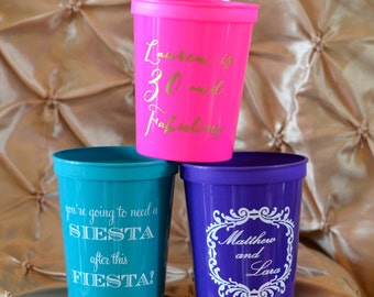 Custom Soft Plastic Party Cups Personalized Wedding Favors | Etsy