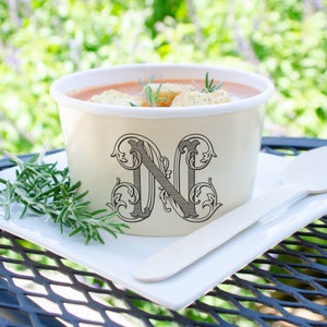 Monogrammed Ice Cream Cups, Wedding Dessert Bar, Custom Paper Bowls ...