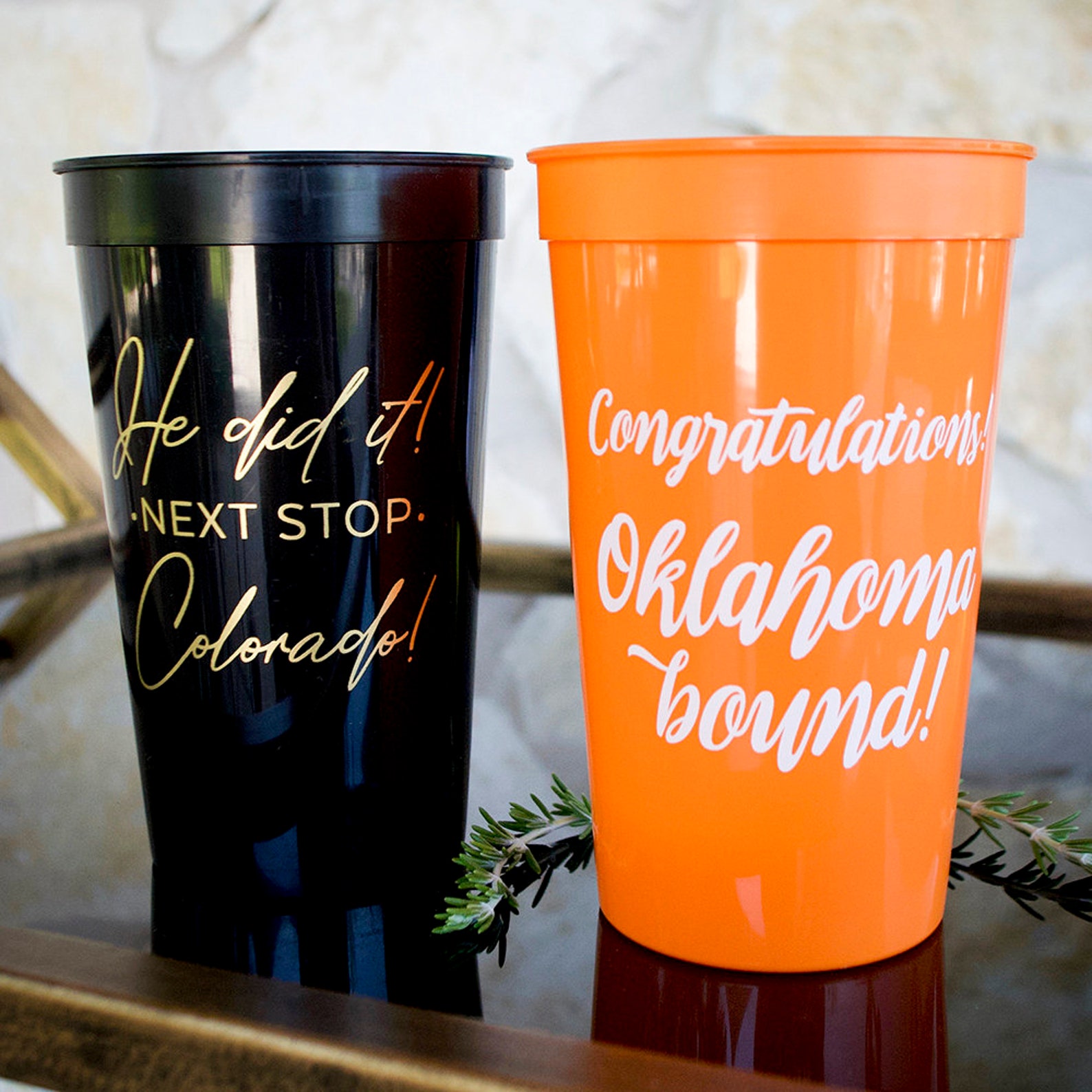 Custom Printed Graduation Party Cups Plastic Stadium Cups | Etsy