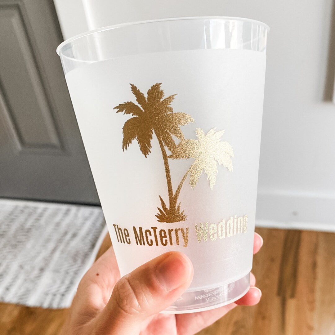 Tropical Palm Tree Wedding Frost Flex Cups, Palm Tree Wedding ...