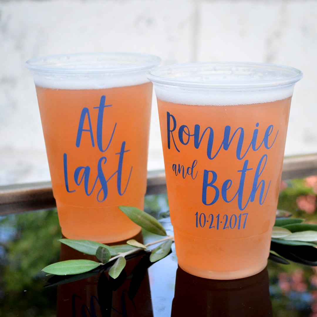 Plastic Wedding Cups, Soft Plastic Cups, Personalized Cups, Custom Cups ...