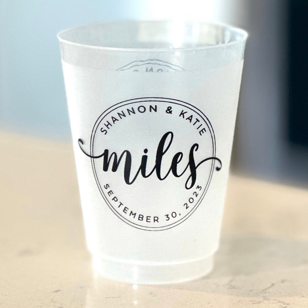 Custom Circle Monogram Shatterproof Cups, Circle Monogrammed Frost Flex ...