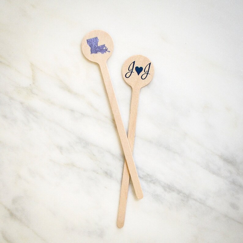 Personalized Wooden Stir Sticks Single Initial Stir Sticks - Etsy
