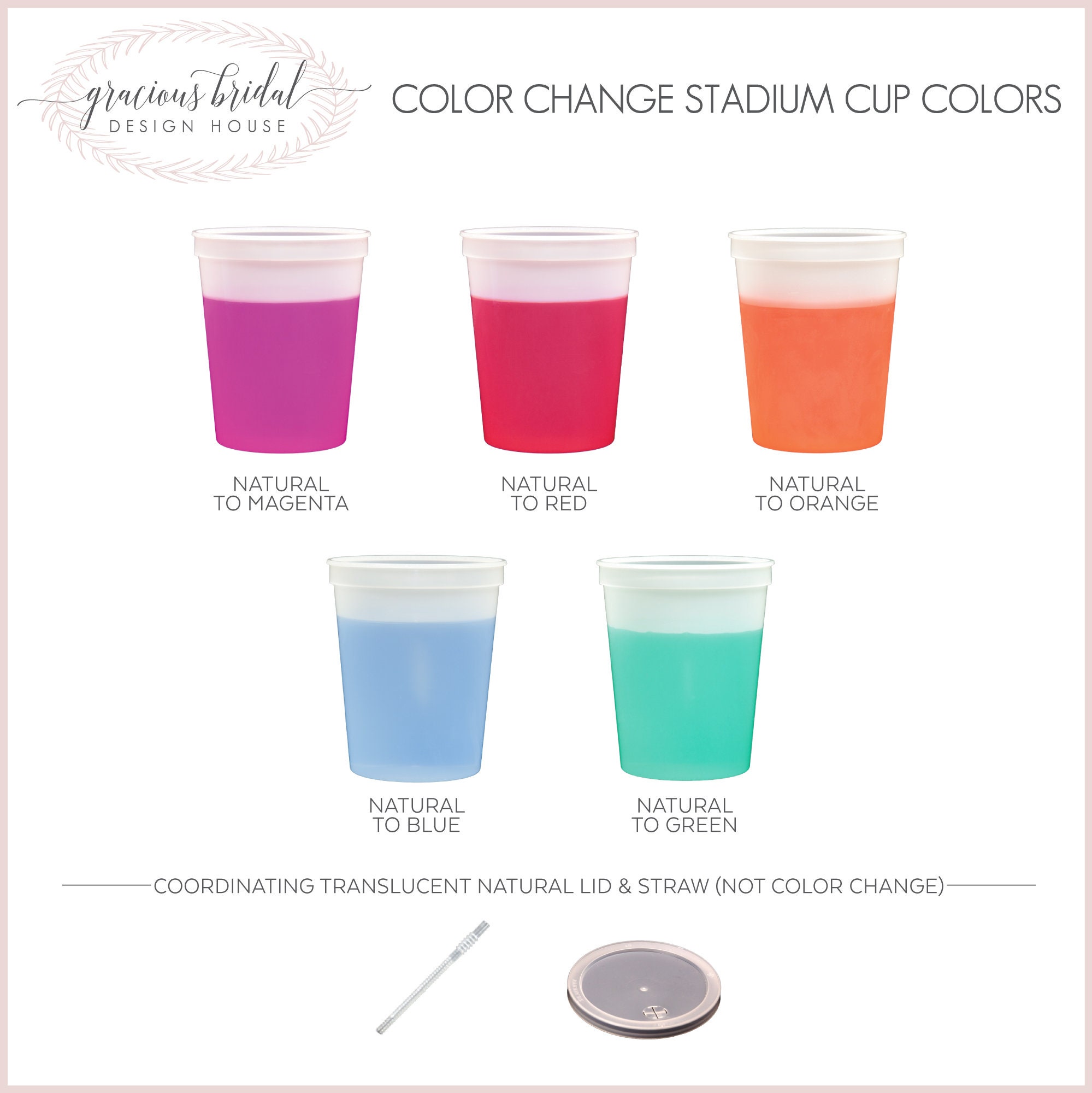 Monogrammed Color Changing Cups Stadium Mood Cups Color - Etsy