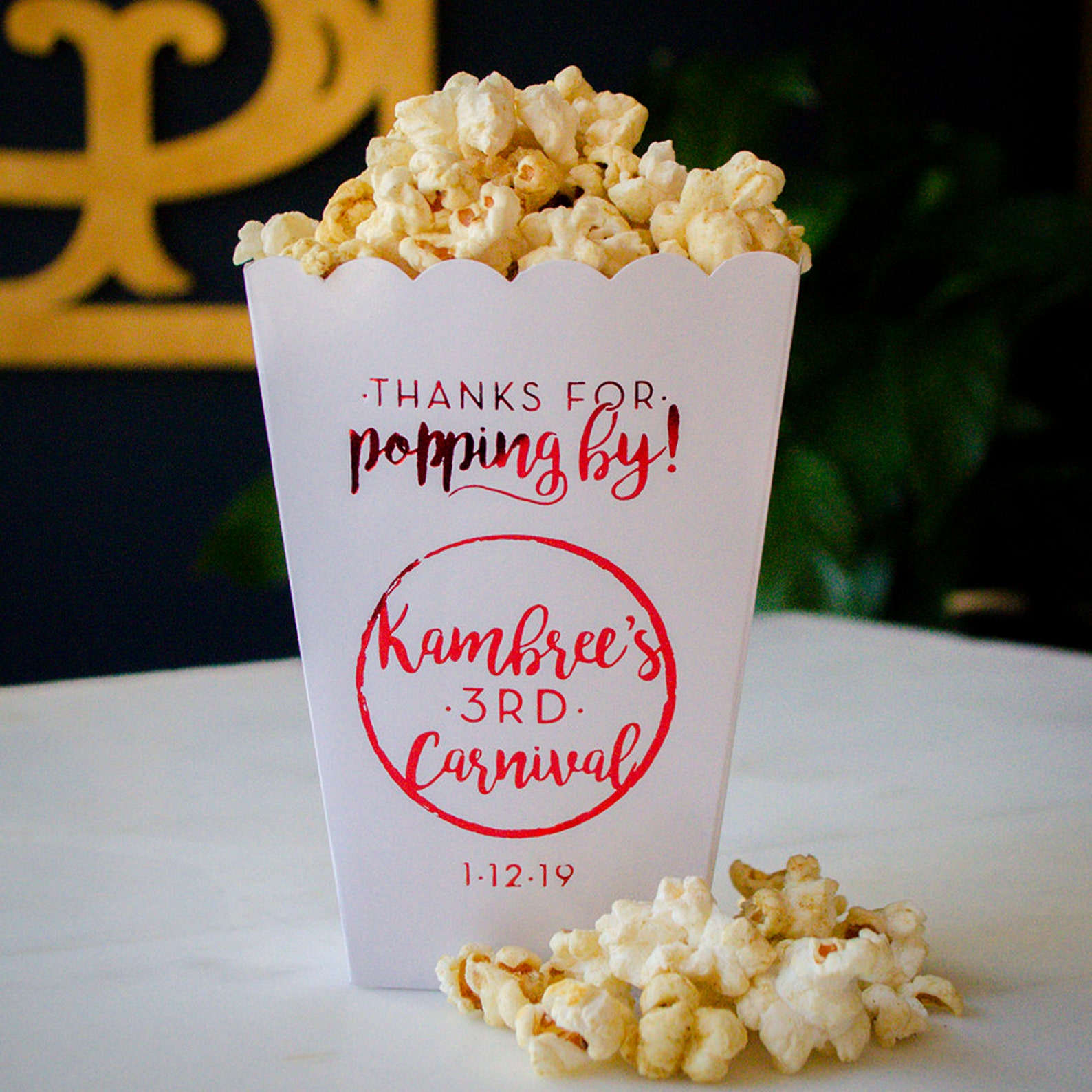 Popcorn Container Personalized Popcorn Box Custom Popcorn | Etsy