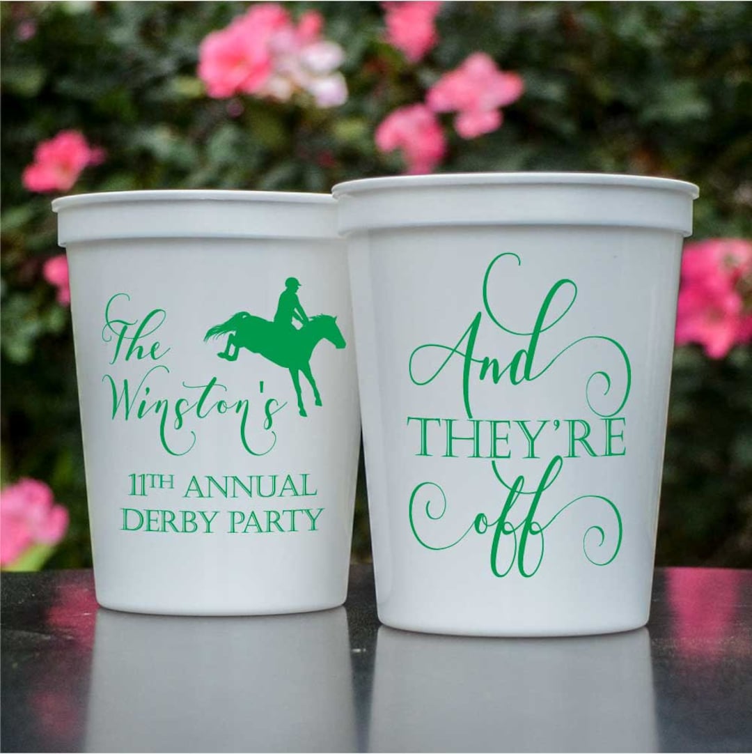 And They're Off, Kentucky Derby Party Cups, Let's Get Derby, Plastic ...