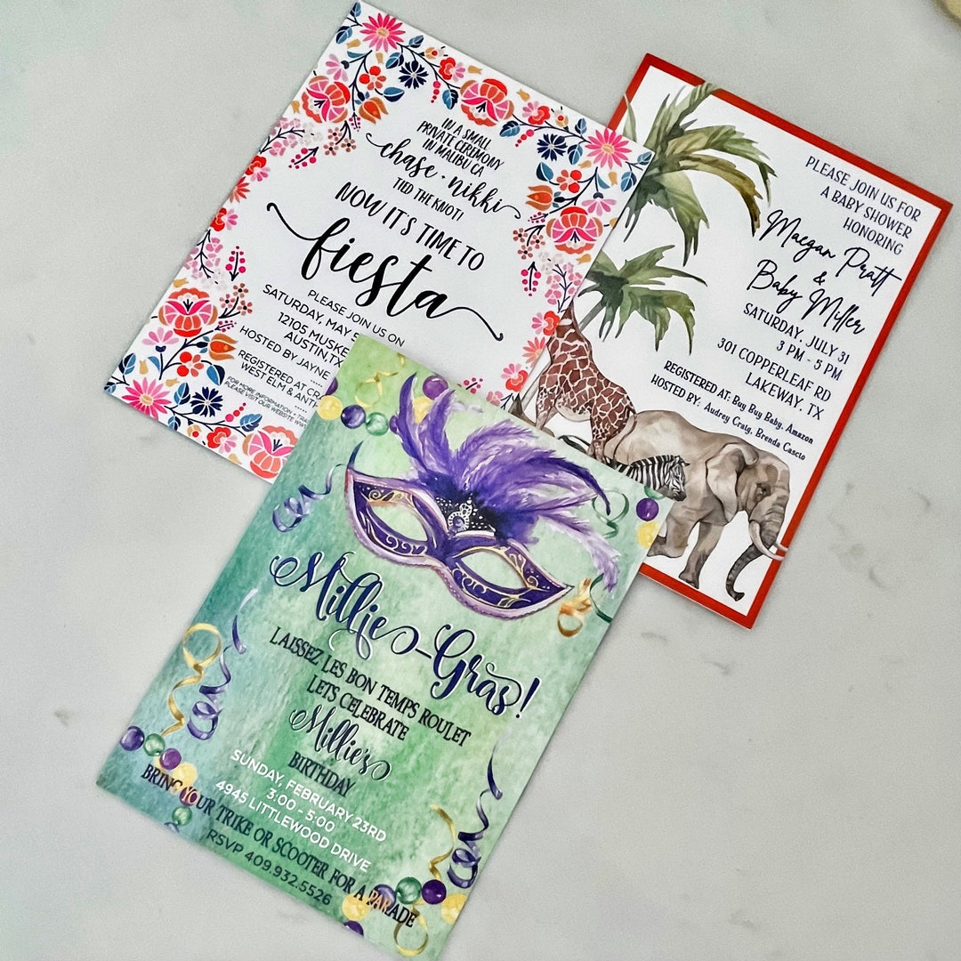 Digitally Printed Full Color Invitations, Custom Wedding Invitations ...