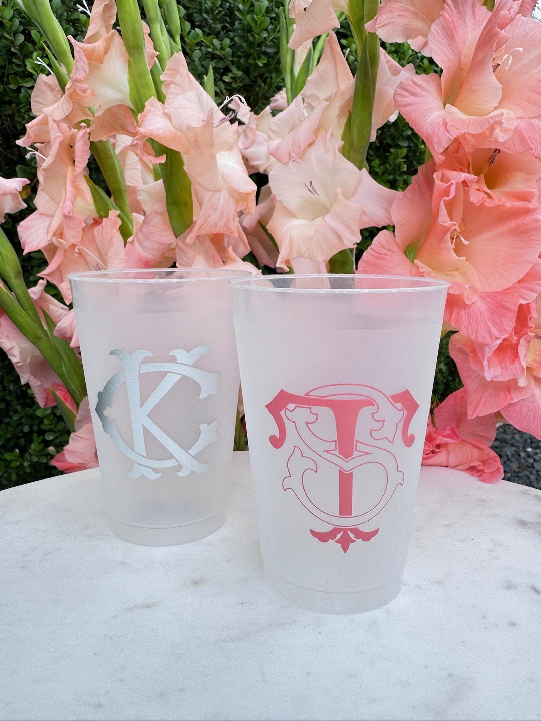 Stylish Interlocking Monogram Cups, Personalized Shatterproof Cups ...