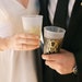 Metallic Gold Wedding Cocktail Hour Cups, Interlocking Letters ...