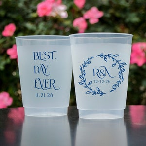 Best Day Ever Circle Monogram Shatterproof Cups, Shatterproof Wedding ...