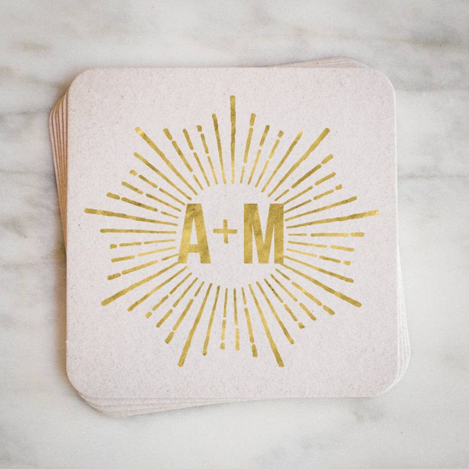 Personalized Foil Printed Party Coasters Custom Metallic - Etsy