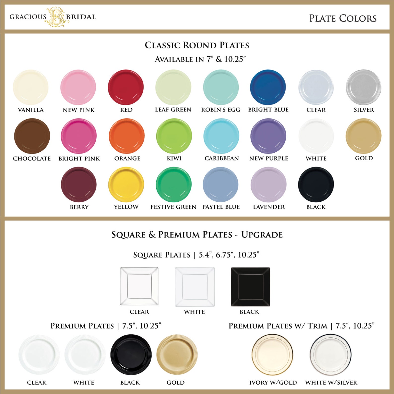 Personalized Monogram Plastic Plates Custom Printed Party | Etsy