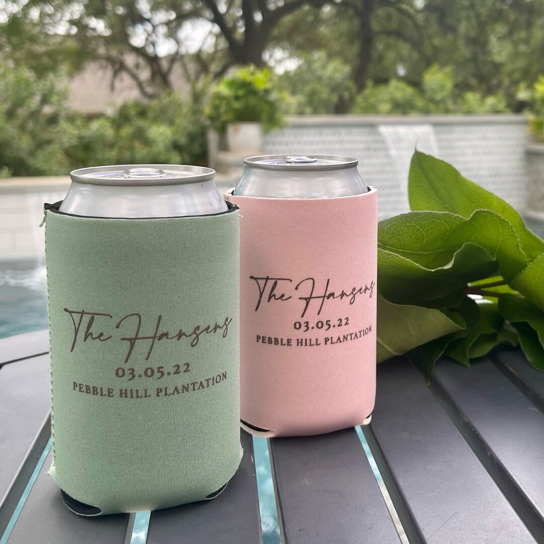 Custom Script Last Name Huggers, Custom Monogrammed Can Coolers, Custom ...
