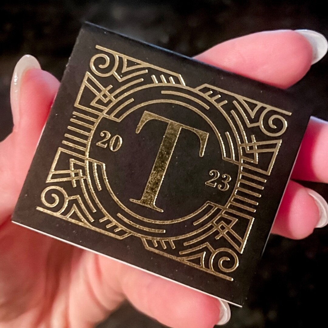 Gold Foil Art Deco Matchboxes, Initial Custom Printed Wedding Matches ...