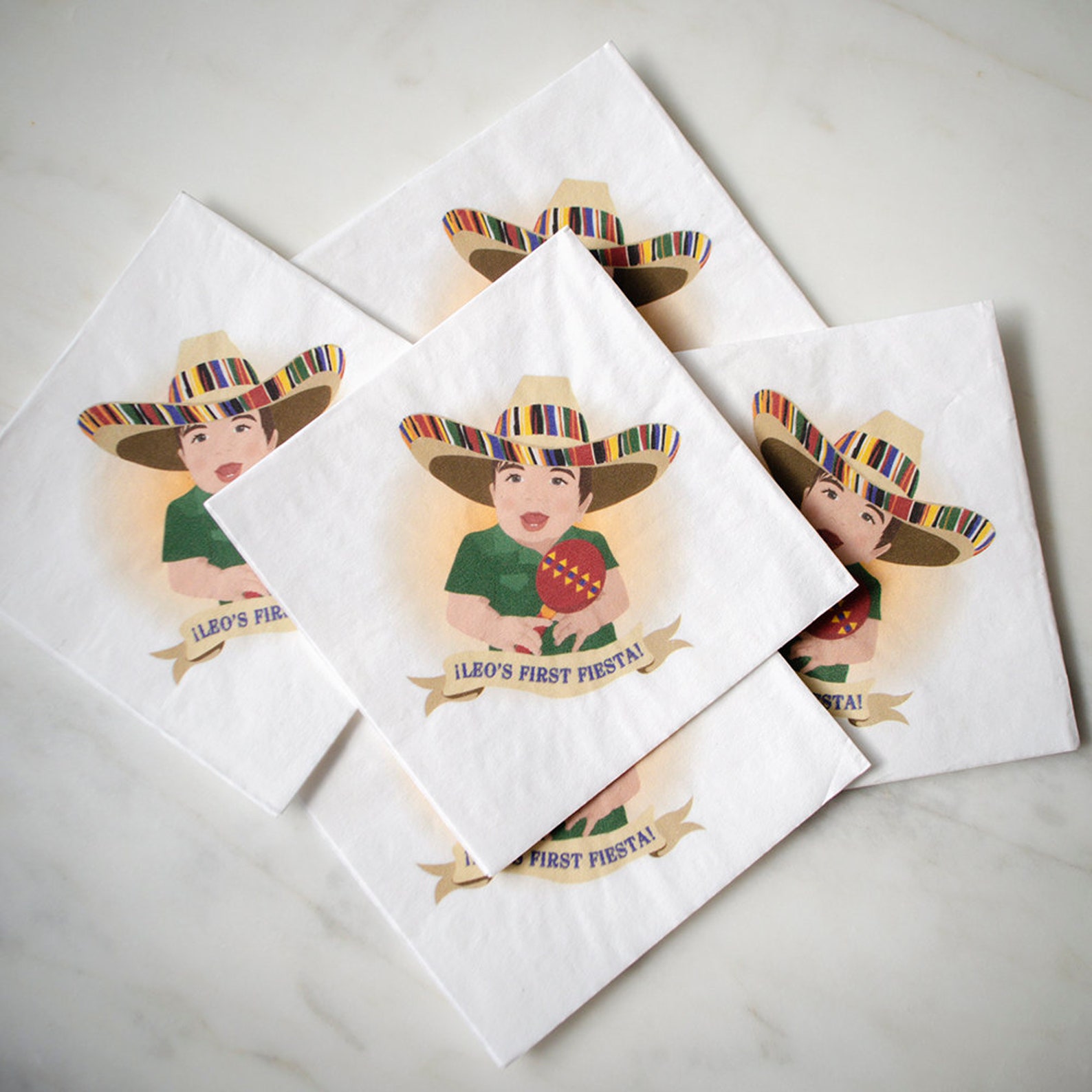 First Fiesta Napkins, Full Color 3 Ply Napkins, Custom Fiesta Party ...
