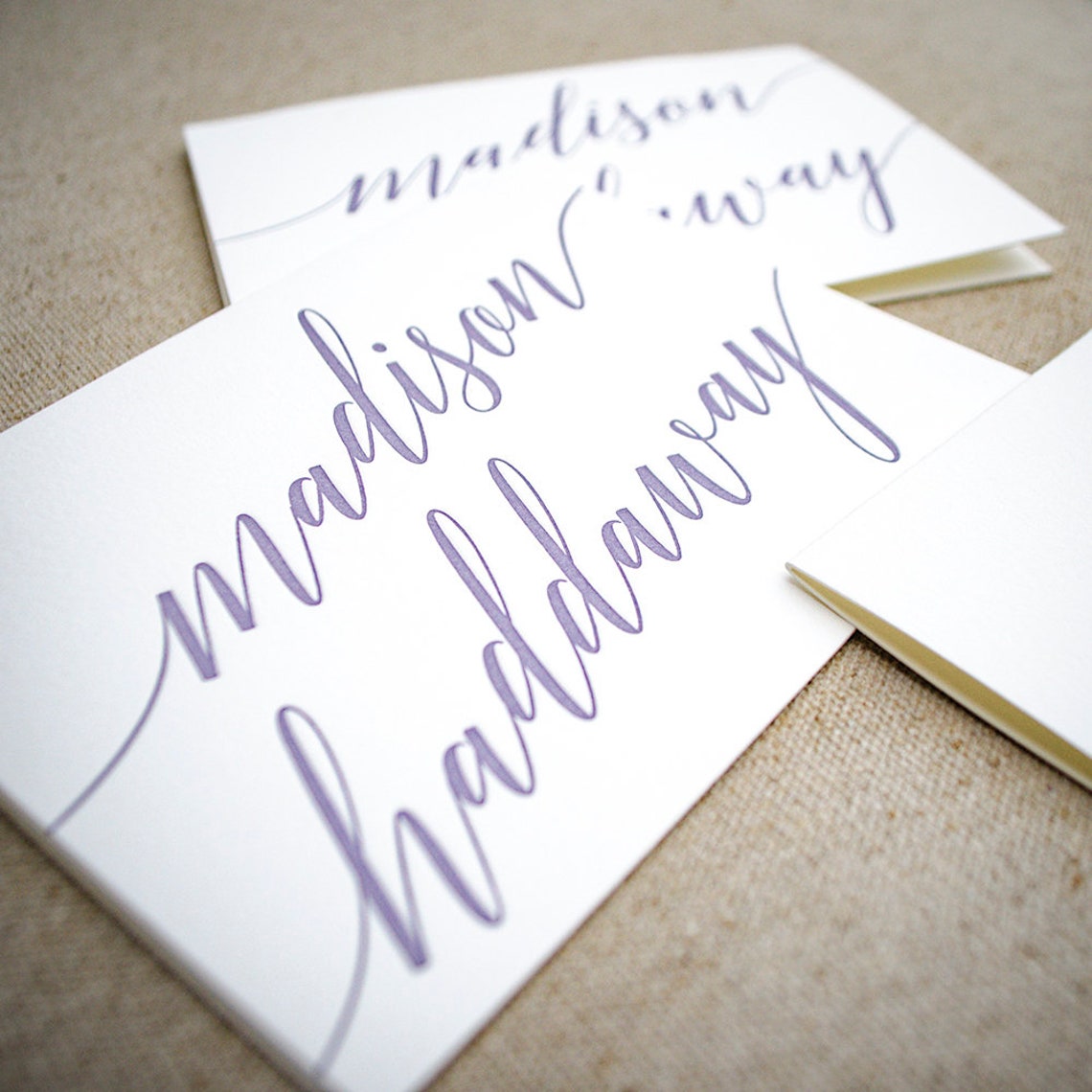 Custom Name Letterpress Folded A2 Stationery & Envelope Set ...
