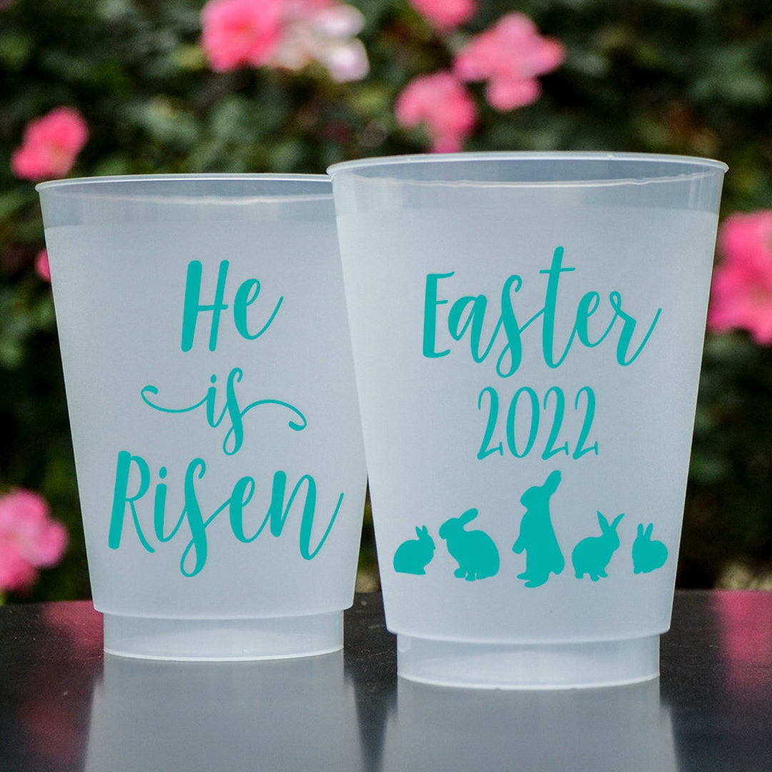 He is Risen Easter Party Cups, Custom Easter Brunch Shatterproof Cups ...