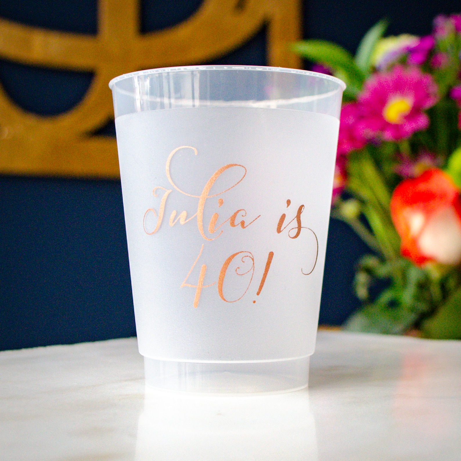 40th Birthday Party Frosted Plastic Cups 50th Birthday Decor | Etsy