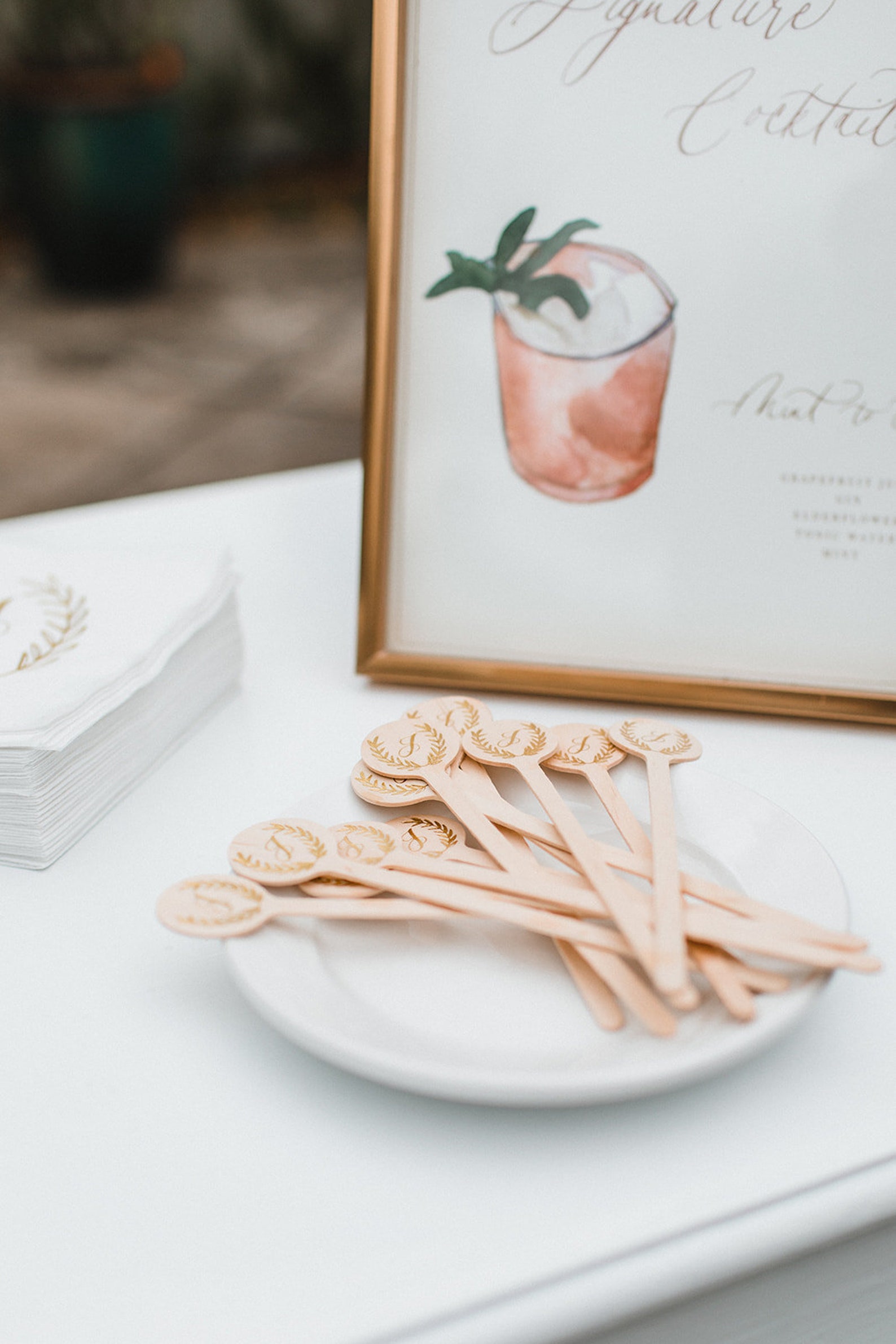 Wedding Logo Stir Sticks Wooden Drink Stirrers Monogram - Etsy