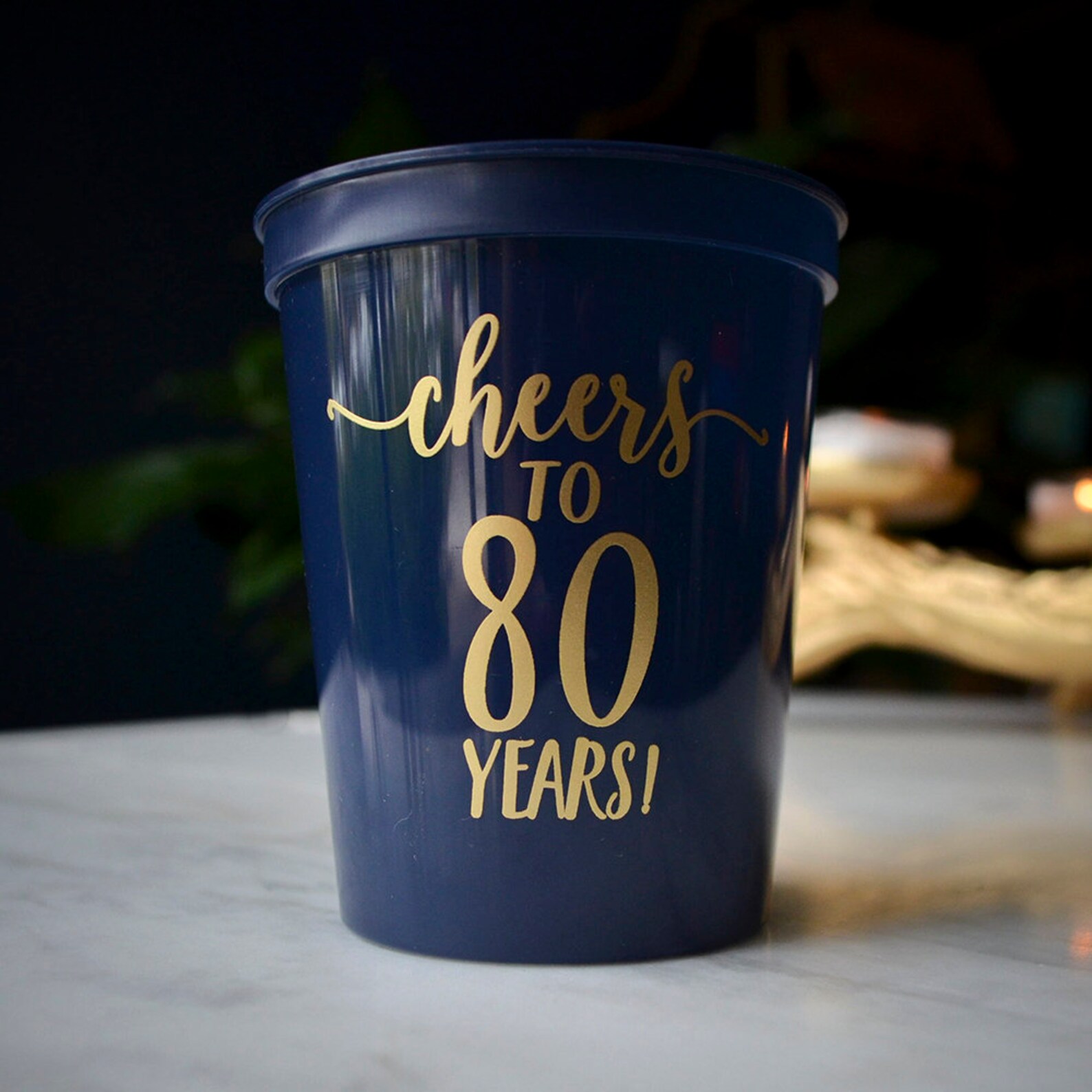 Cheers to 80 Years Personalized Birthday Cups, Custom Printed Party ...