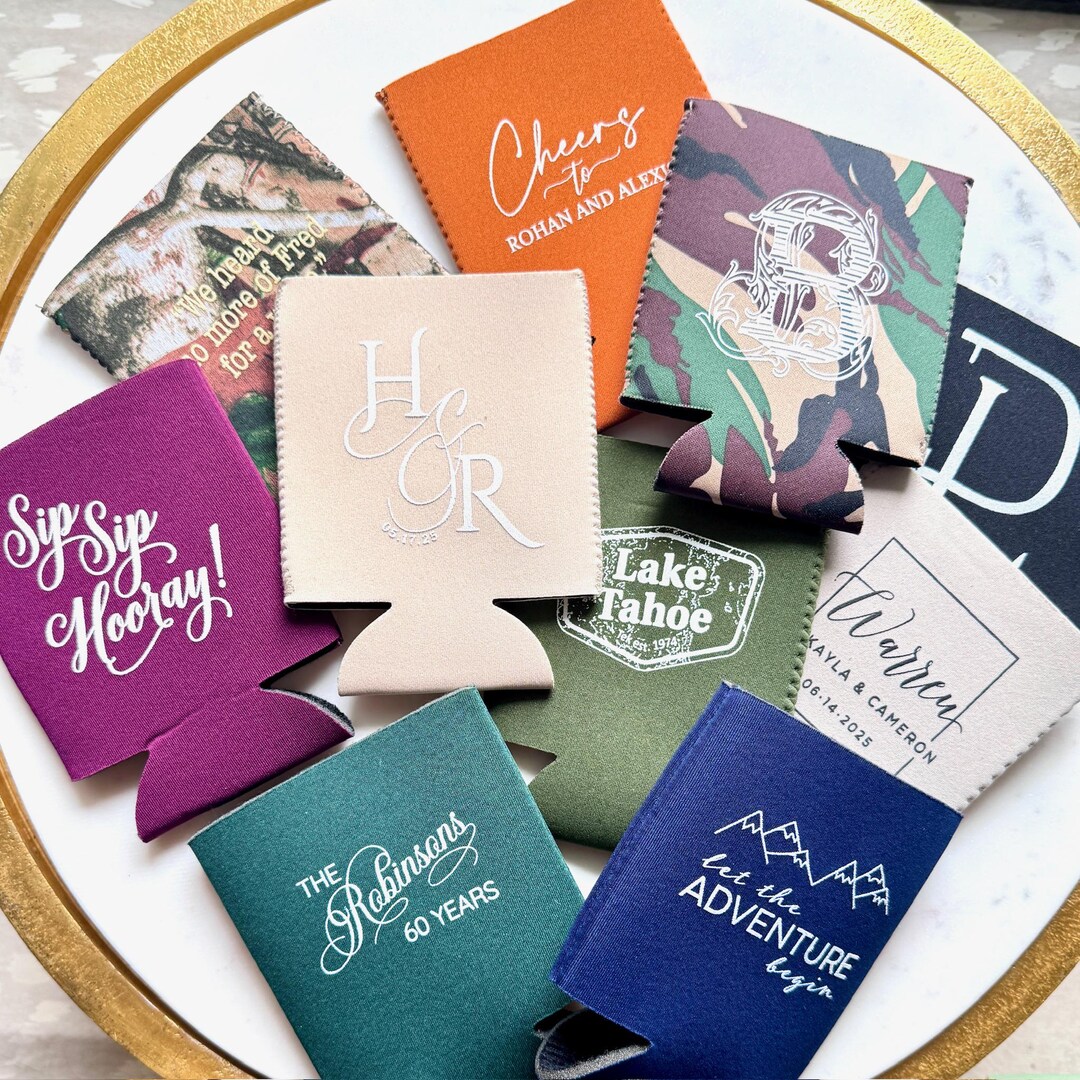 Custom Beer Huggers, Personalized Can Jackets, Monogrammed Can Coolers ...