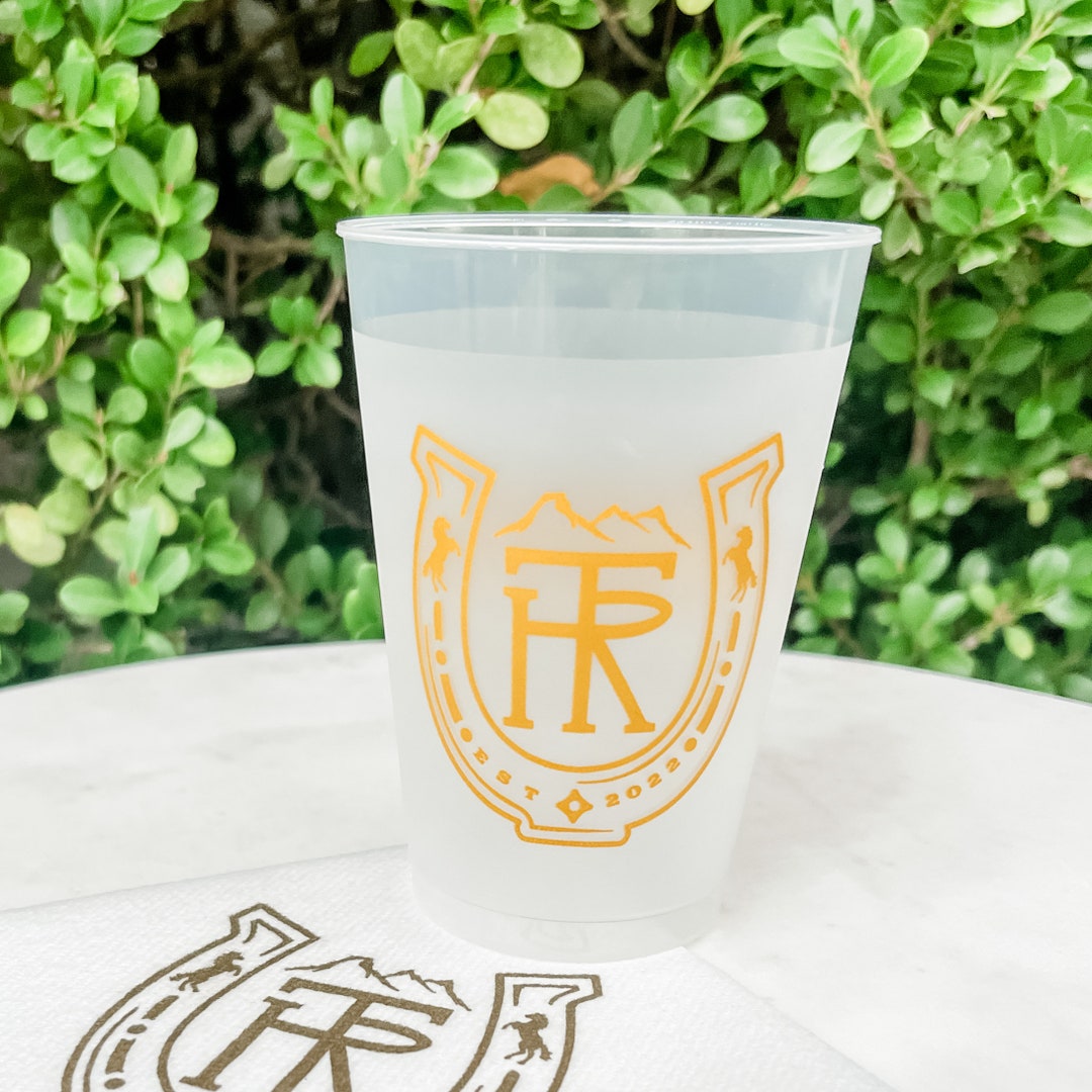Custom Ranch Design Shatterproof Cups, Custom Monogrammed Frost-flex ...