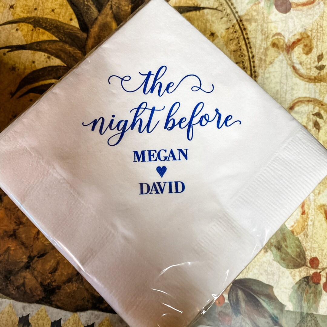The Night Before 3ply Napkins, Custom Rehearsal Dinner Beverage Napkins ...