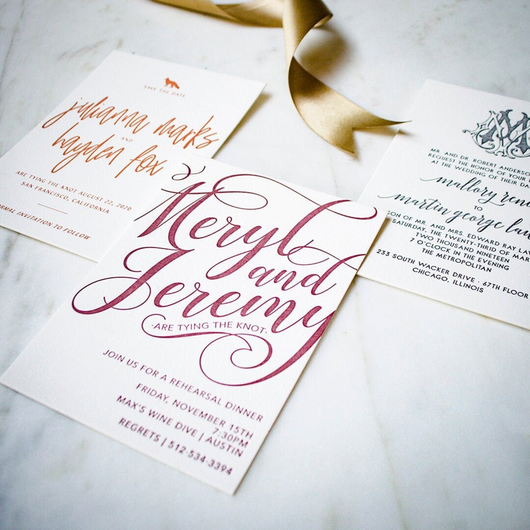 Custom Letterpress Invitations, Personalized Wedding Invites ...
