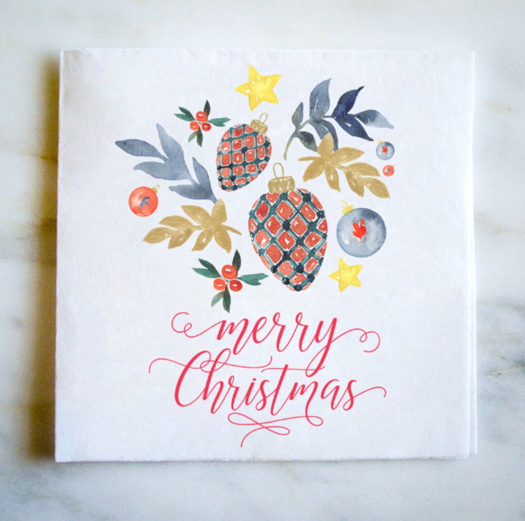 Full Color Holiday Acorn Napkins, Full Color Merry Christmas Napkins ...