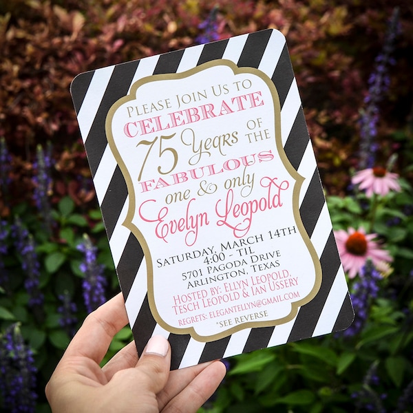 75th Birthday Dinner Invitation - Etsy