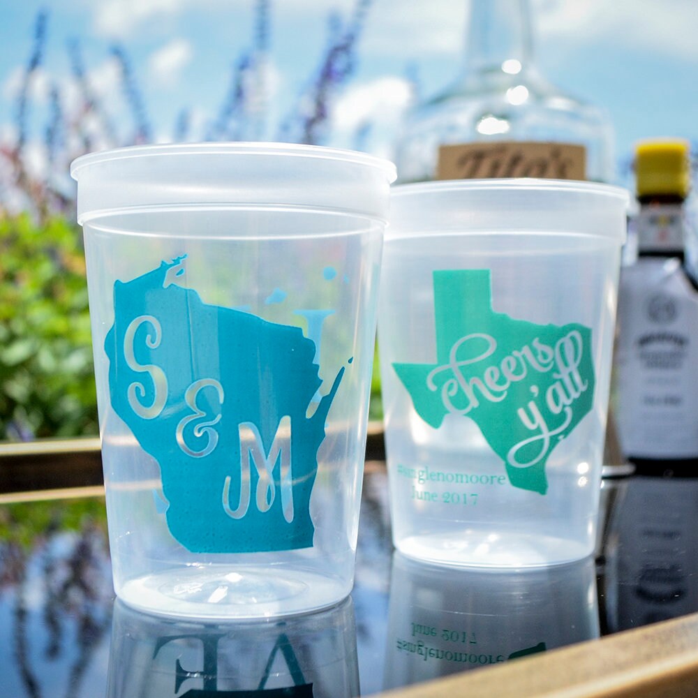 Custom State Pride Stadium Cups, Personalized Wedding Cups, Printed ...