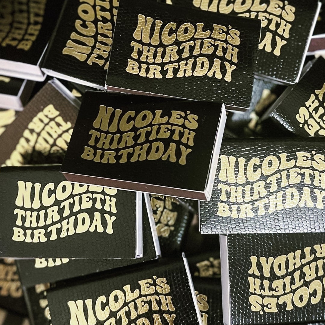 30th Birthday Matches, Custom Birthday Matchboxes, Personalized Bday ...