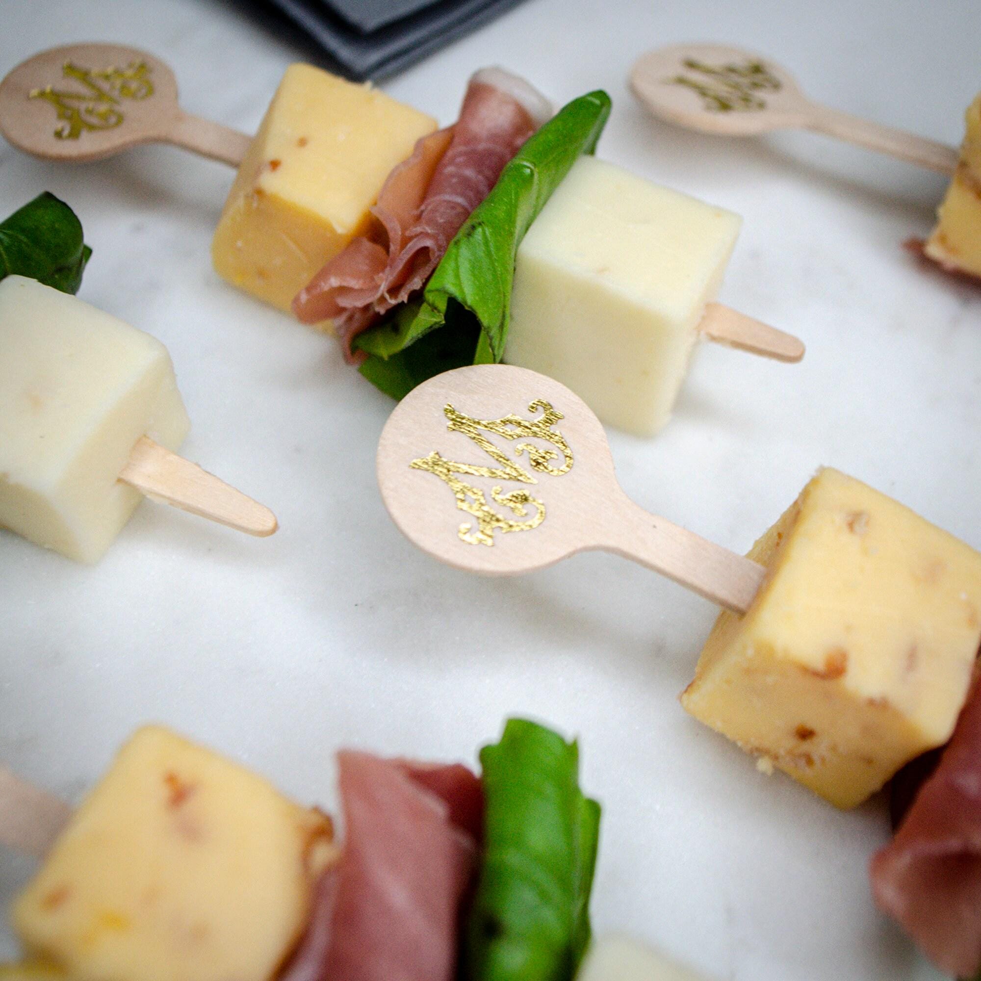 Custom Designed 4" Wooden Food Picks, Picks for Sliders and Sandwiches ...