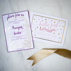 Personalized Vibrant Full Color and Foil Invitations, Colorful Wedding ...
