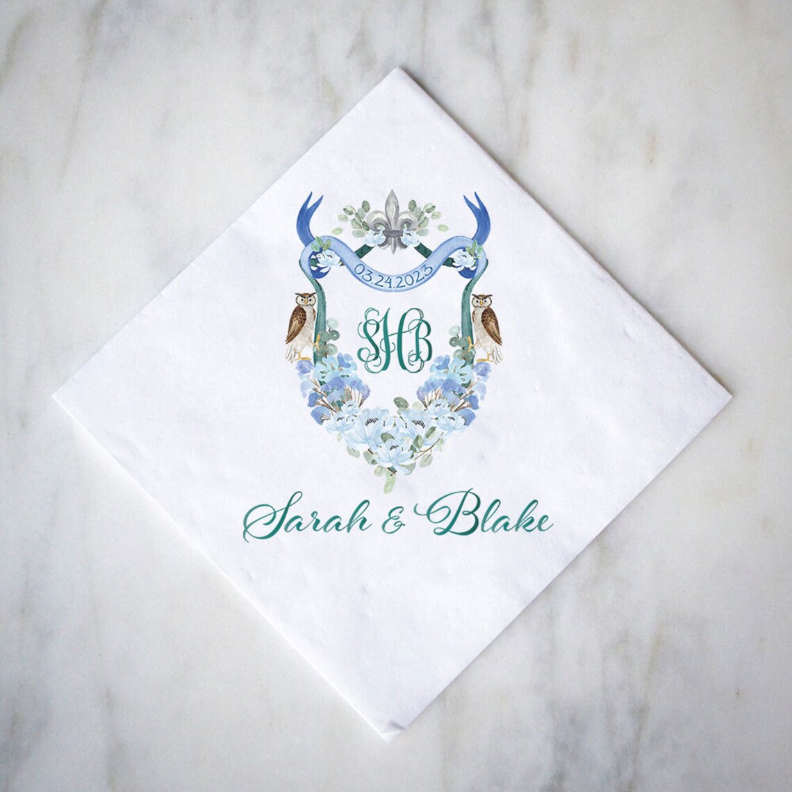 Beads and Bling Mardi Gras Full Color Napkins, Digitally Printed Full ...