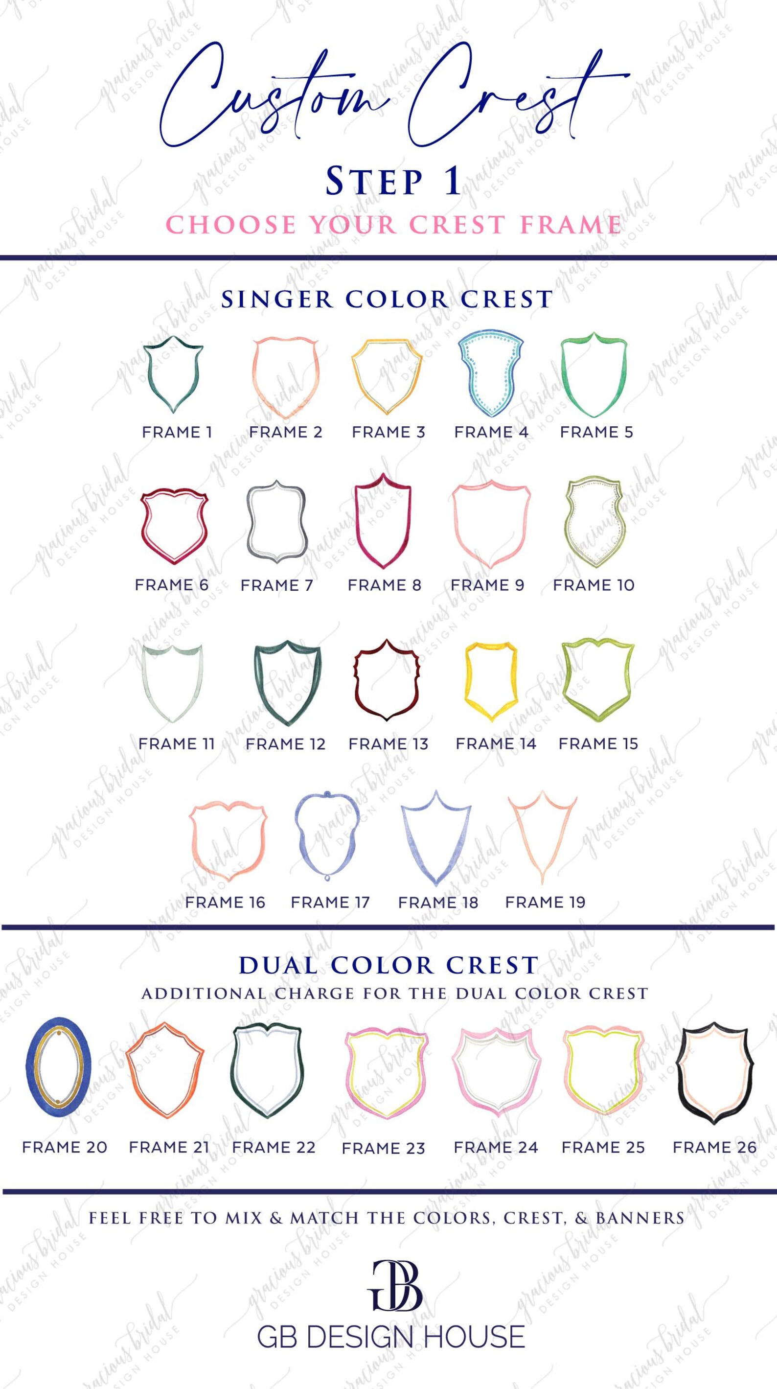 Semi-custom Full Color Wedding Crest, Personalized Full Color Wedding ...