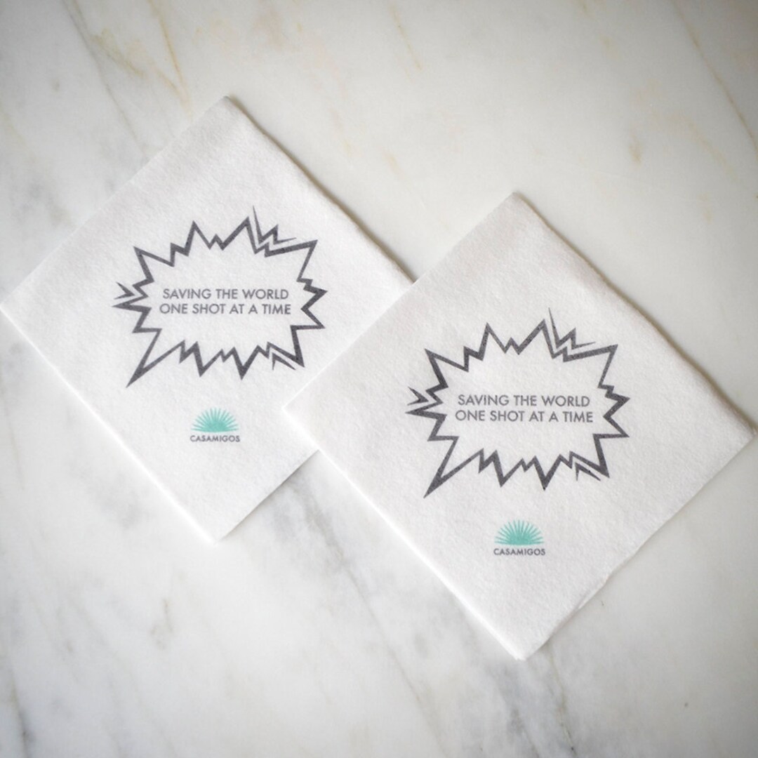 Full Color Company Logo Linen-like Napkins, Corporate Event Cocktail ...