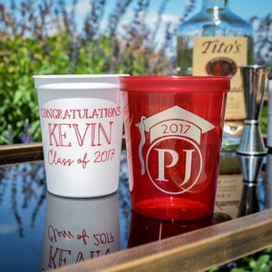 Custom Printed Graduation Party Cups, Plastic Stadium Cups, Party Decor ...