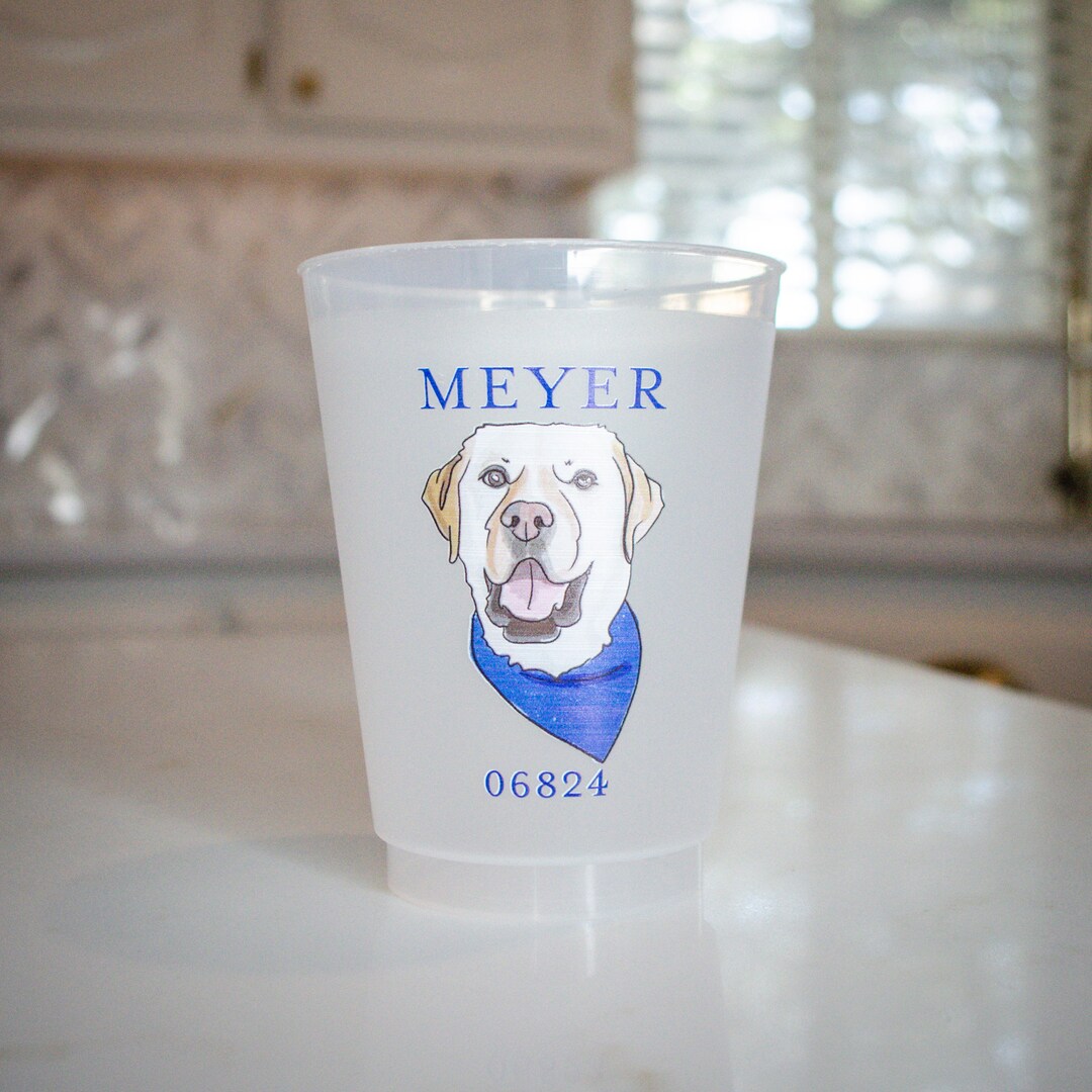 Full Color Dog Illustration Shatterproof Cups, Dog Birthday Frosted ...