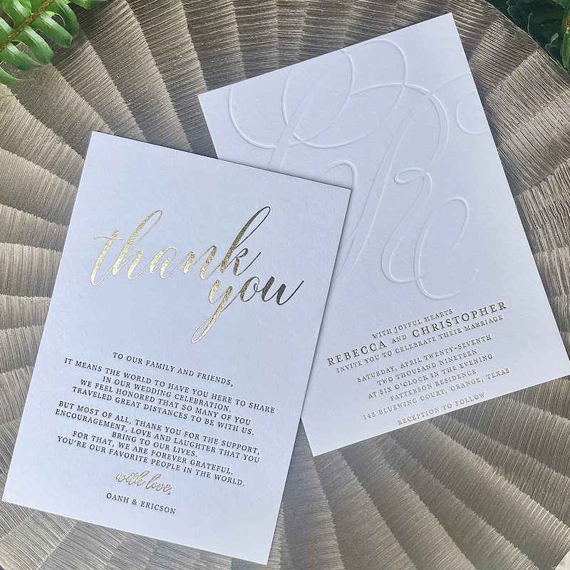 Foil Press Invitation - Etsy