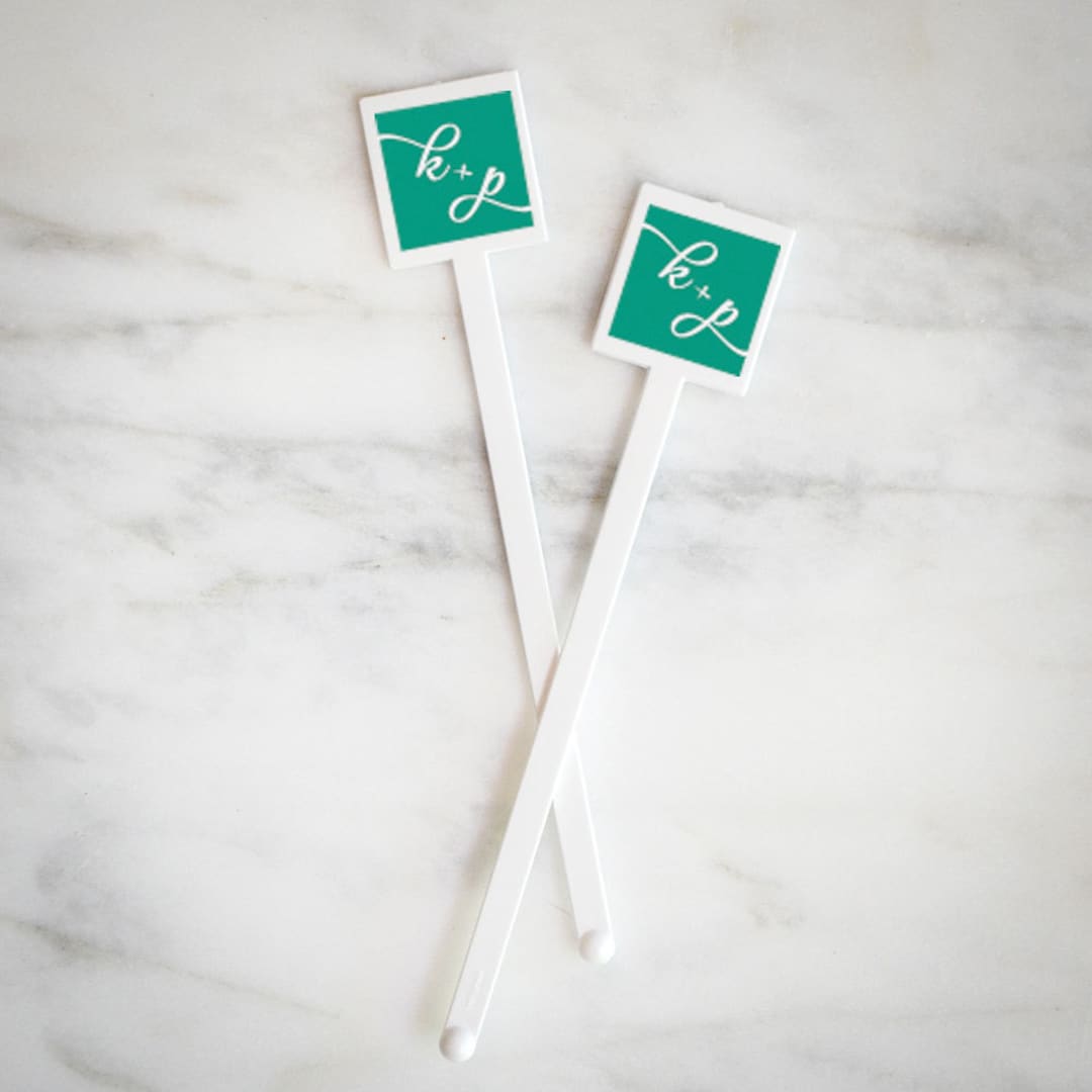Personalized Plastic Drink Stir Sticks, Monogram Swizzle Sticks ...