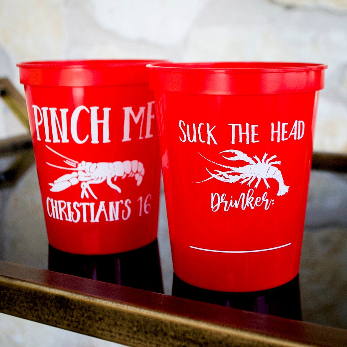 Best Wishes and Crawfishes Cups, Plastic Party Cups, Custom Crawfish ...