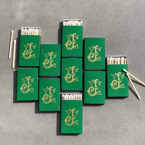 Gold Foil Wedding Matches, Custom Monogrammed Matchbox, Personalized ...